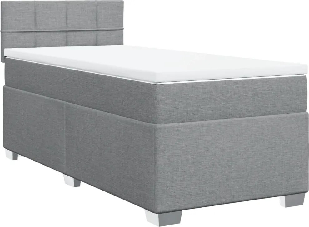Box spring postel s matrací světle šedá 80 x 200 cm textil 3285715