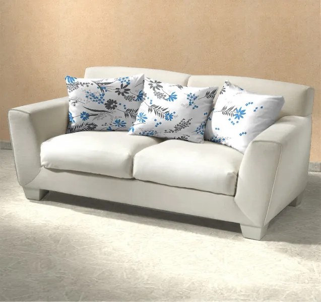 DADKA Povlečení krep Agáta denim na bílém 140x200, 70x90 cm