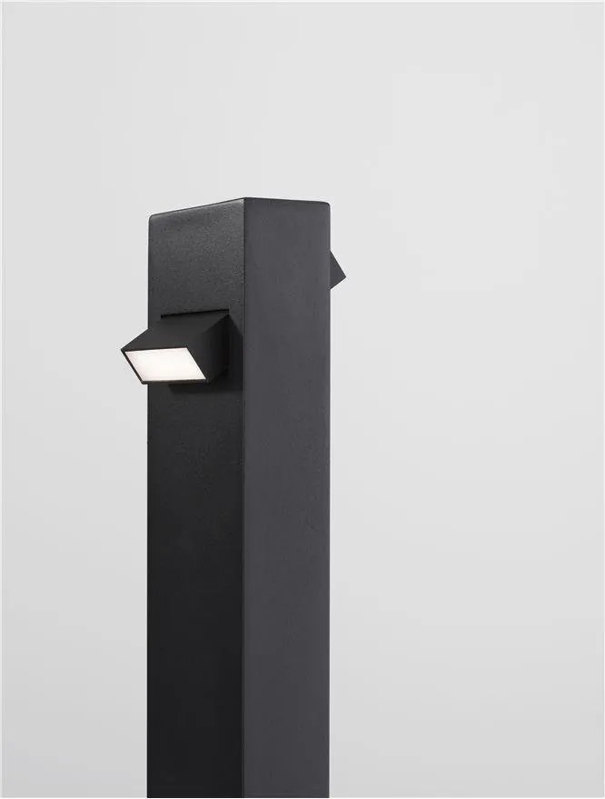 NV 9020924 Venkovní sloupkové svítidlo ZELDA černý hliník a akrylový difuzor proti oslnění LED 9W 3000K 100-240V IP65 - NOVA LUCE