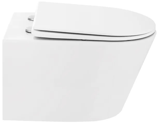 Gamma Mut-301, závěsná WC mísa Tornado/Rimless 520x365x360 mm + SLIM toaletní sedátko, bílá lesklá, GMA-MUT-301