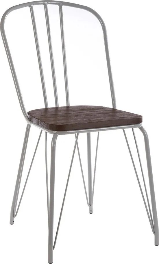 Šedá/v tmavě přírodní barvě jídelní židle z jilmového dřeva District – Premier Housewares