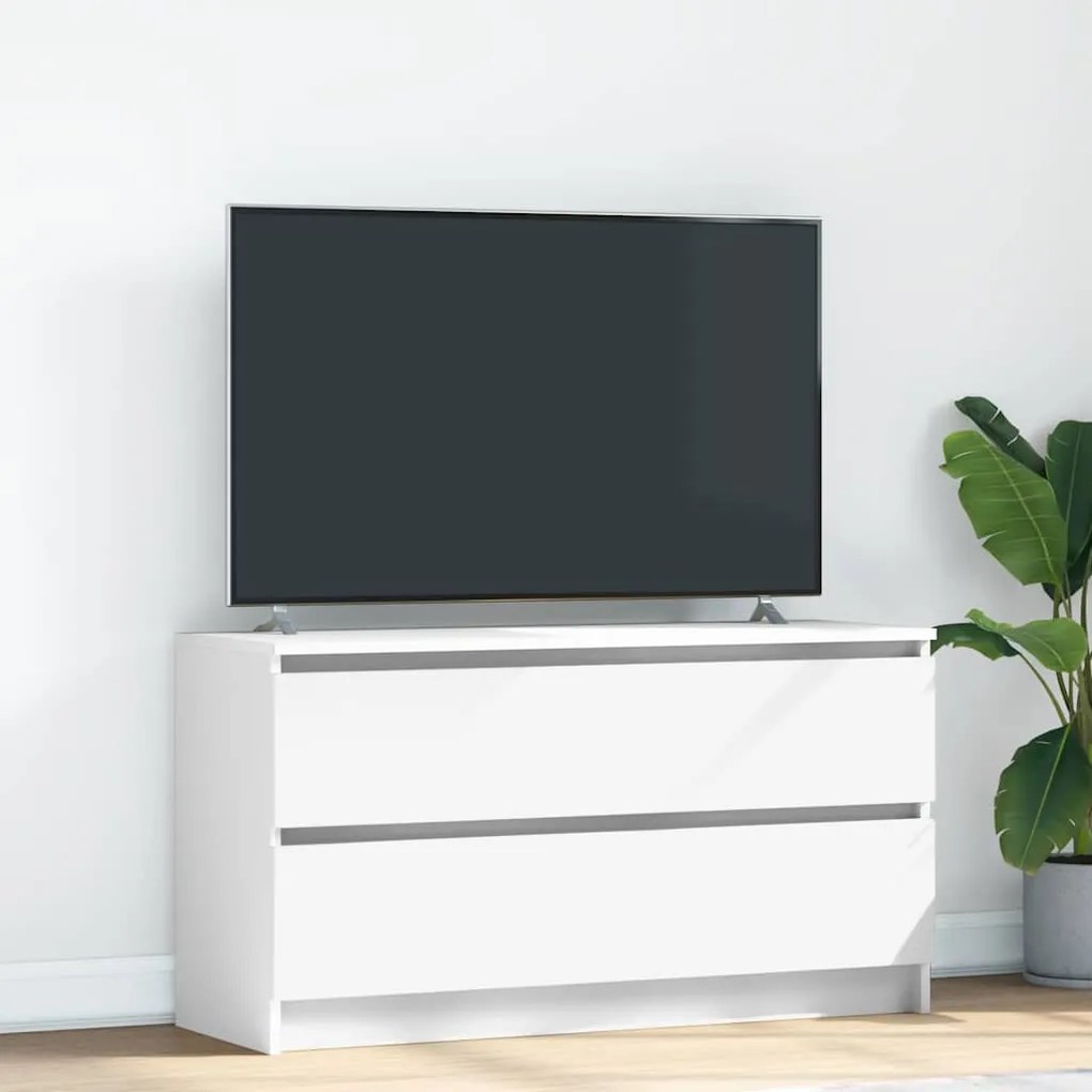 TV skříňka bílá 100x35x54 cm Dřevěná konstrukce