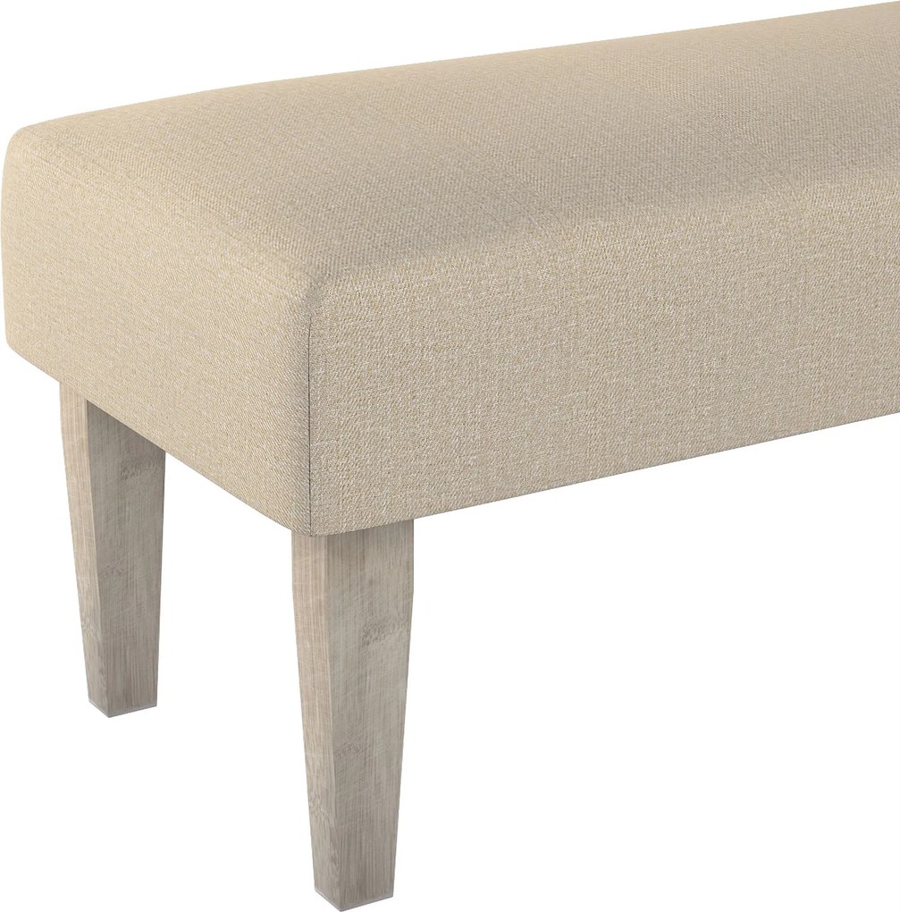 Dlouhá lavička 100x40cm barva béžová látka pletený vzor