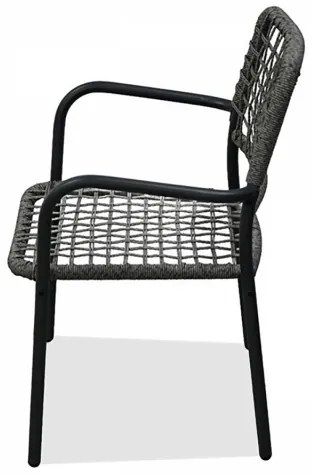 Zahradní set 1+2 stůl 60x60 židle umělý ratan kov antracit AZ-L1103 GREY