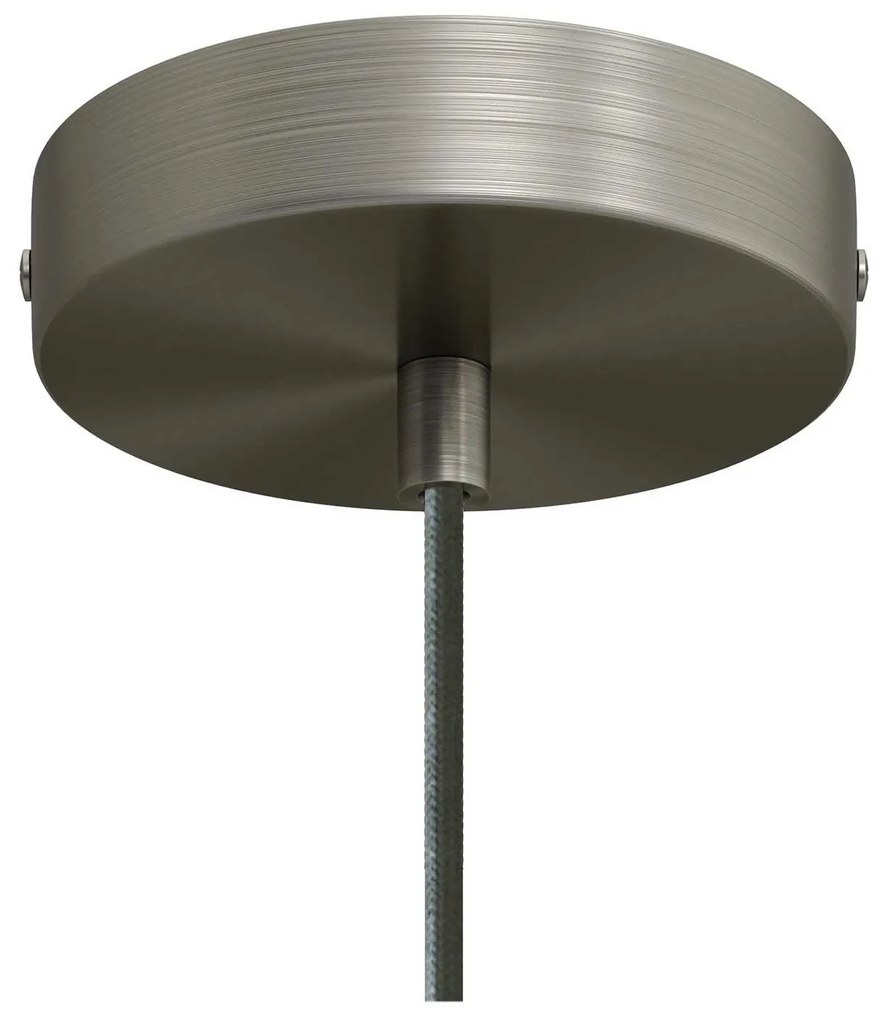 creative cables Závěsná lampa s textilním kabelem, stínidlem Tub-E14 a kovovými detaily Barva: Matný chrom