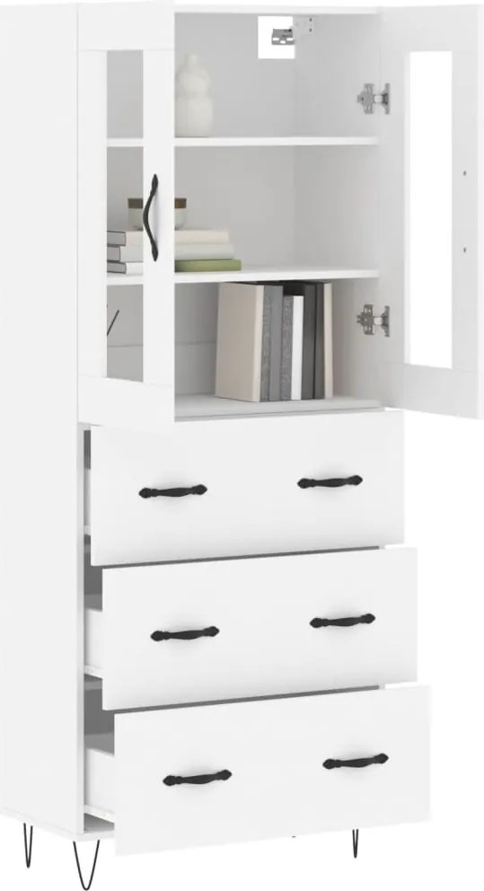 Skříň highboard bílá 69,5 x 34 x 180 cm kompozitní dřevo 3198433