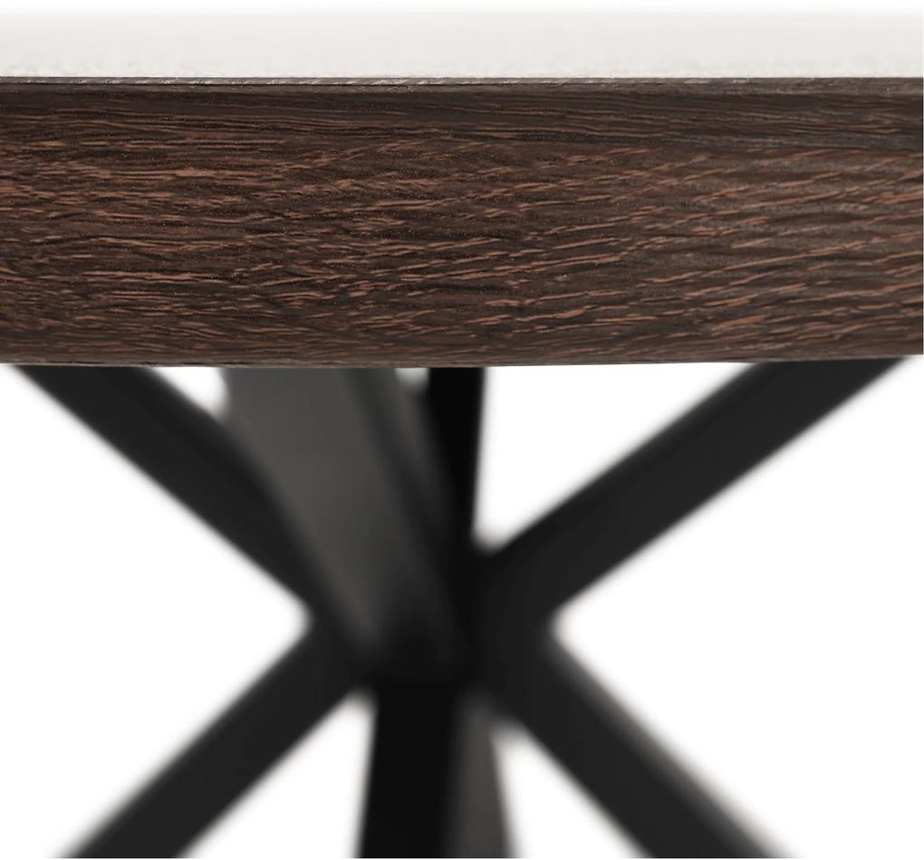 Jedálenský stůl, tmavý dub / čierna, průměr 120 cm, MEDOR