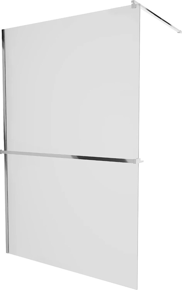 Mexen Kioto+, sprchová zástěna s poličkou a držákem na ručníky 140 x 200 cm, 8mm námraza sklo, chromový profil, 800-140-121-01-30