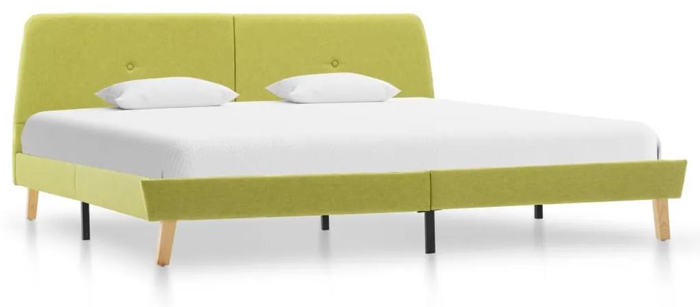286936 vidaXL Rám postele zelený textil 180 x 200 cm