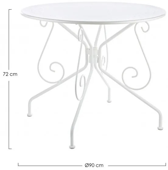 BIZZOTTO kulatý zahradní stůl ETIENNE bílý ø90 cm 0802386