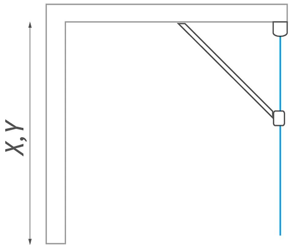 Roth Limaya Line obdélníkový sprchový kout 120 x 80 x 195 cm brillant transparent LYE4/1200_LYSW1S/800 Koupelny Bernold