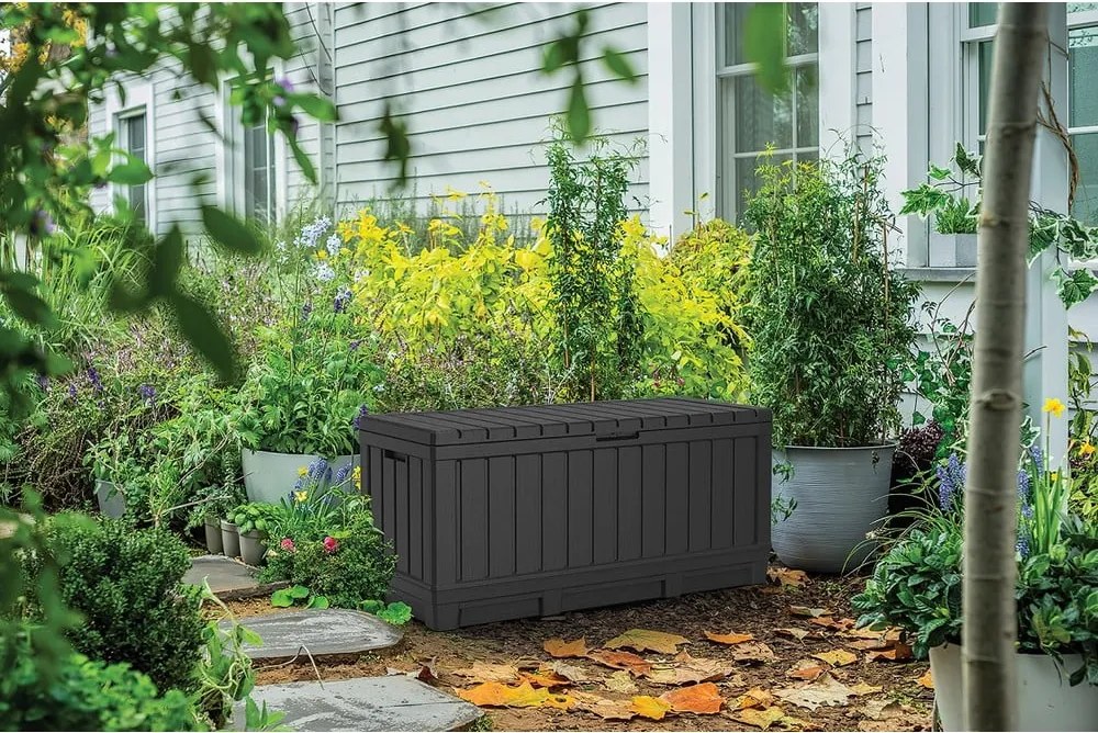 Hnědý plastový zahradní úložný box Kentwood – Keter