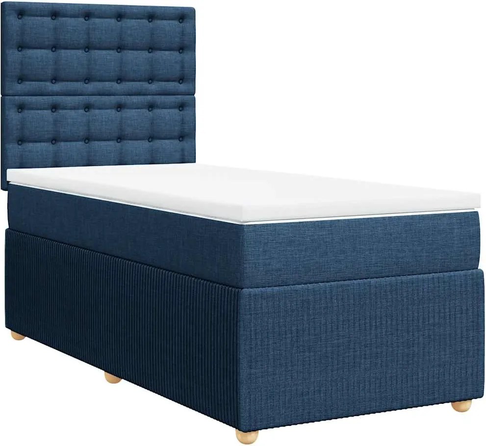 Box spring postel s matrací modrá 80x200 cm textil 3291903