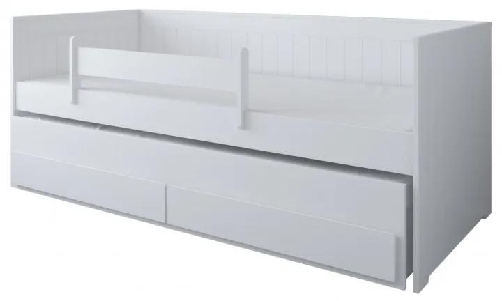 BabyBeds Praktická postel s přistýlkou a úložným prostorem HOMNES 200x90 bílá Matrace k posteli?: Ano, pěnové matrace o výšce 10 cm Bílá