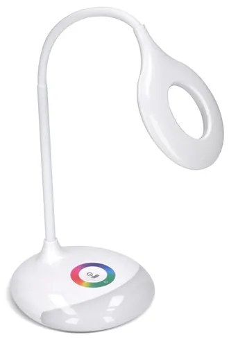 Stolní lampička ZOOM - LED 5W - nastavitelná barva podsvícení - s integrovanou baterií - bílá