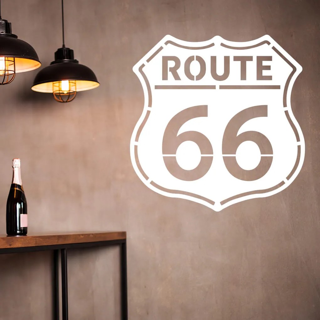 Živá Zeď Samolepka na zeď Route 66 Barva: černá