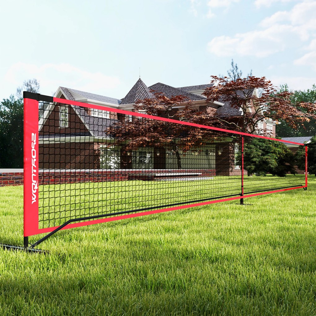 SPORTNOW Přenosná síť na pickleball – Sada 6,7m s nejvyššími standardy, včetně sítě, značkovačů, sběrače míčků a tašky pro venkovní použití