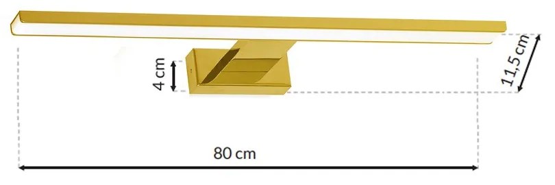 Nástěnné LED svítidlo Shine1, 1x LED 15w, 4000k, (80 cm), g