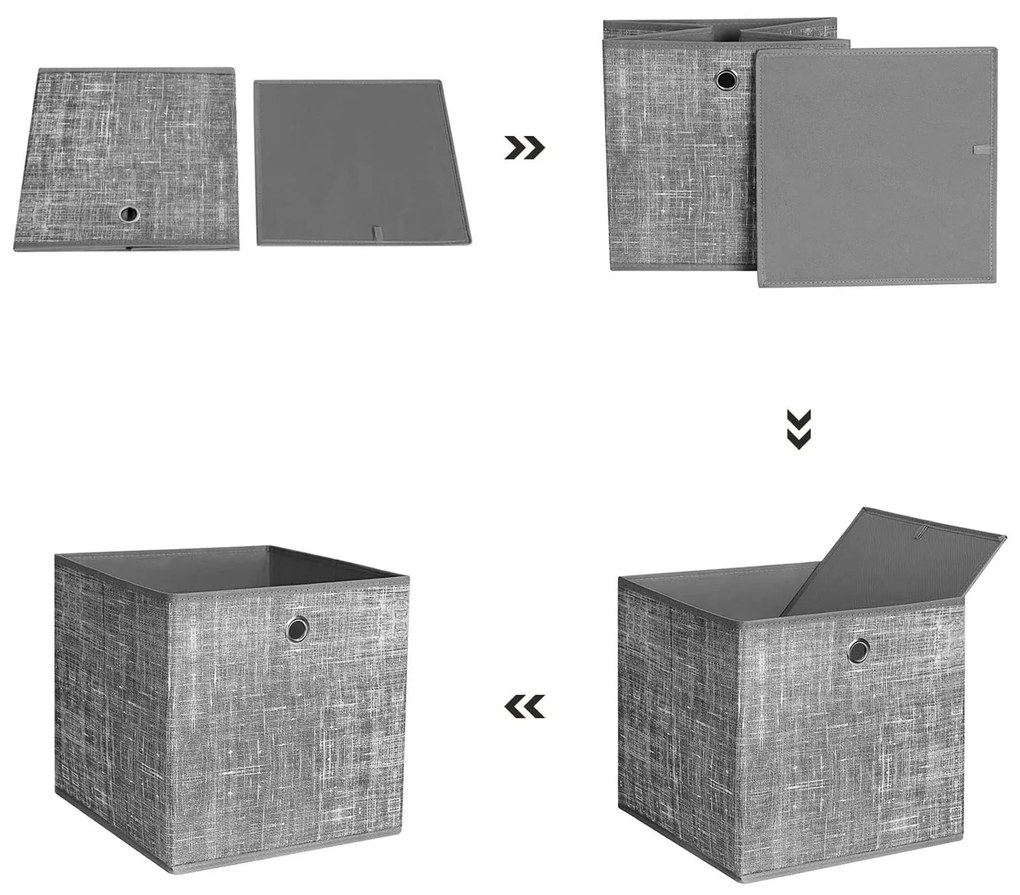 Songmics Úložný box Lambe, Sada 6 ks, Šedá