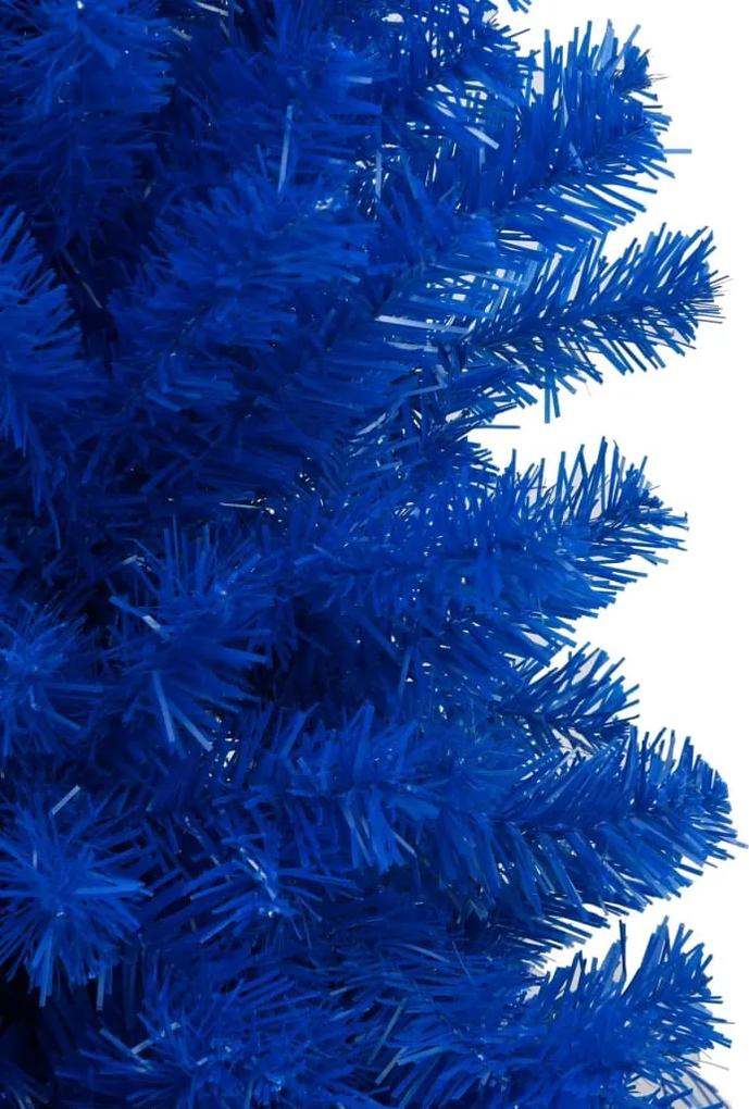 vidaXL Umělý vánoční stromek s LED a sadou koulí 210 cm PET [3077510] Barva: modrá a šedá