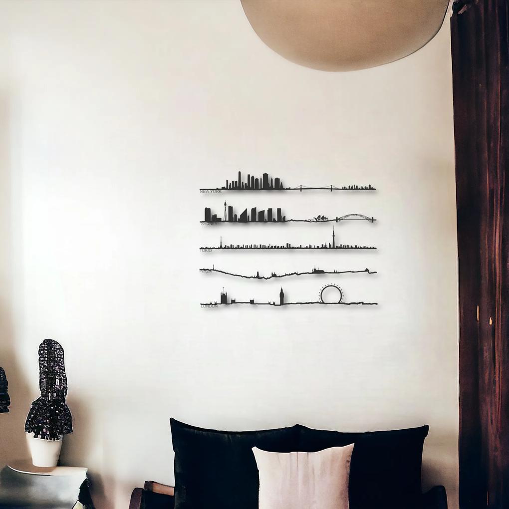 Amsterdam City line - kovový obraz na zeď Velikost: 150cm