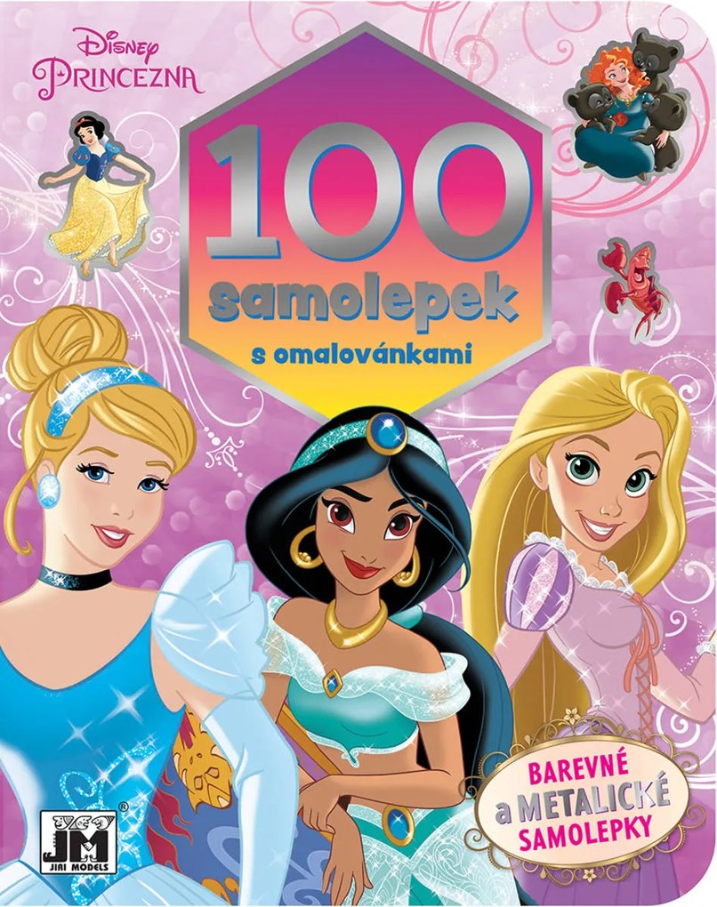 JIRI MODELS 100 samolepek s omalovánkami Disney Princezny 4