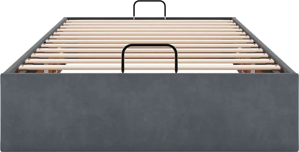 Osmanský rám postele bez matrace tmavě šedá 80x200 cm samet 3310926