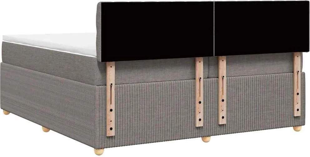 Box spring postel s matrací taupe 200x200 cm textil 3287574