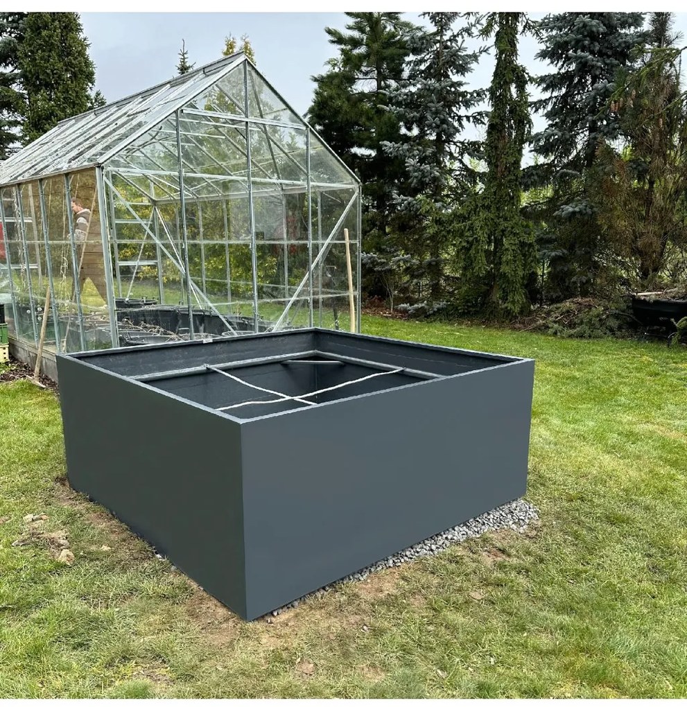 Velký vyvýšený záhon, sklolaminát, délka 200 cm, RAL 7016 - antracit