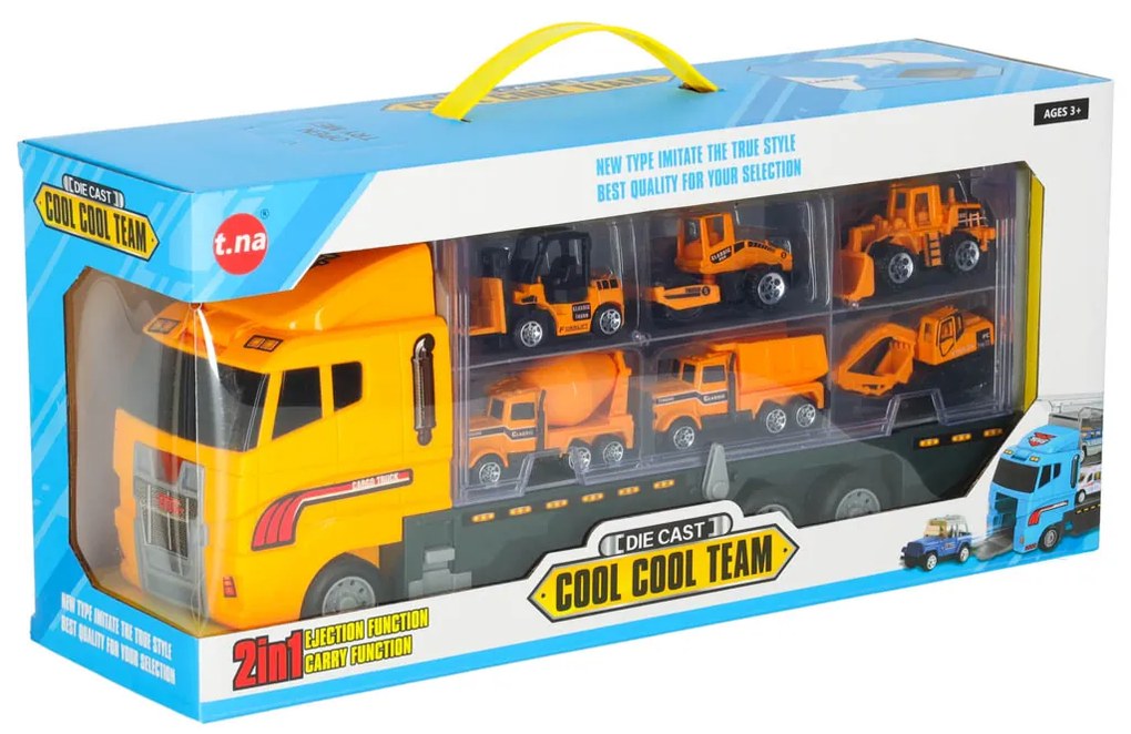 Creative Corner Transporter truck TIR launcher + kovové vozy stavební stroje