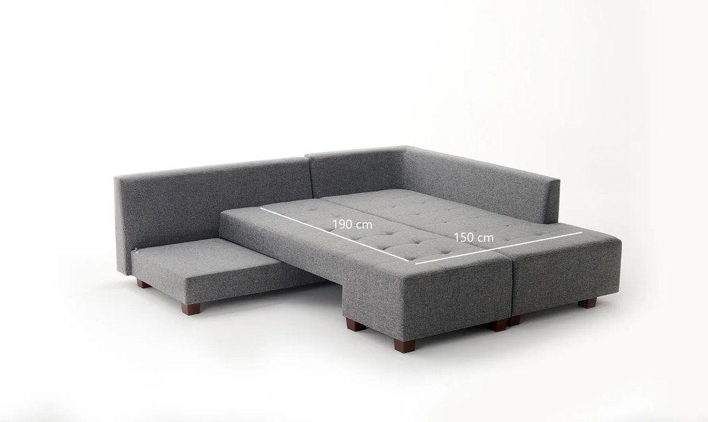 Atelier del sofa Rozkládací rohová pohovka MANAMA šedá pravý roh 825BLC1181