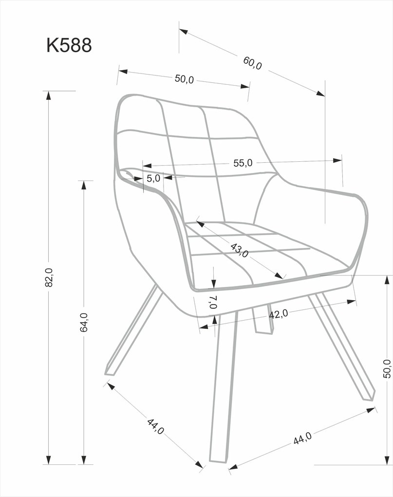 HALMAR K588 židle šedá