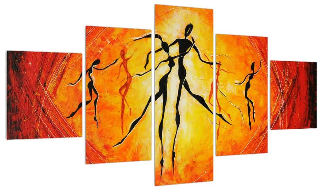 Orientální obraz tančících osob (125x70 cm)