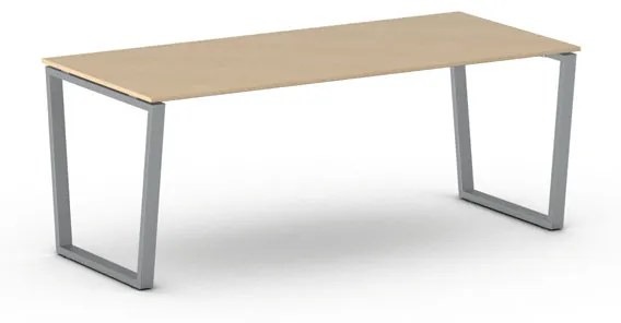 Kancelářský stůl PRIMO IMPRESS, šedostříbrná podnož, 2000 x 900 mm, buk