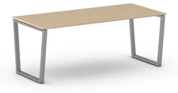 Kancelářský stůl PRIMO IMPRESS, šedostříbrná podnož, 2000 x 900 mm, třešeň