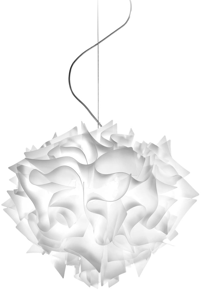 Slamp Veli opal, závěsné svítidlo z bílého opalflexu, 2x12W E27, šířka 42cm