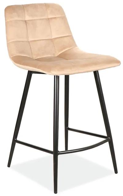MAXIVA Barová židle - MILA H-2 Velvet, čalouněná, různé barvy na výběr Čalounění: béžová (Bluvel 28)