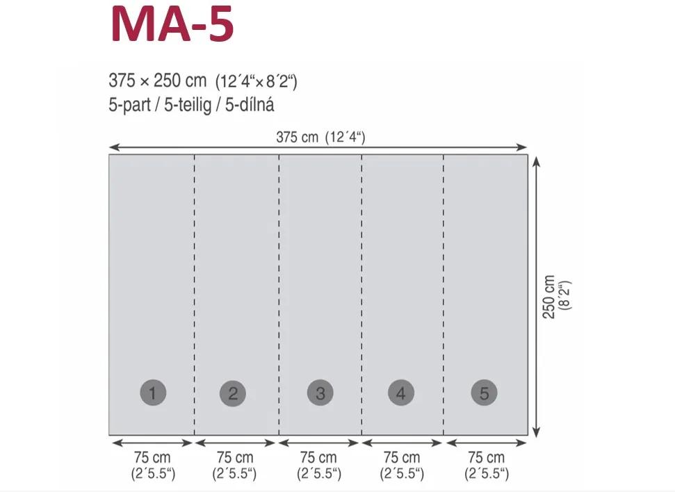 DIMEX | Samolepicí vliesová fototapeta na zeď 3D vlny MA-5-0296 | 375 x 250 cm | zelená, béžová