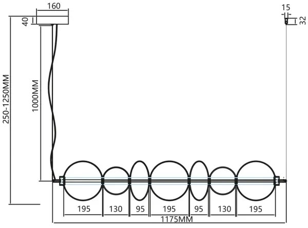 LED Lustr na lanku DAPHNE LED/40W/230V šedá