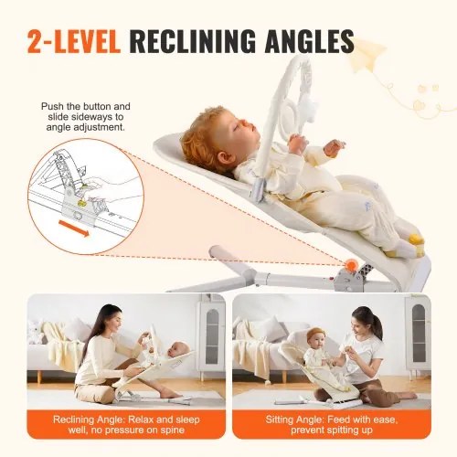 Baby Bouncer Skládací židle Bouncer pro děti 0-9 měsíců s hrazdičkou – BR10