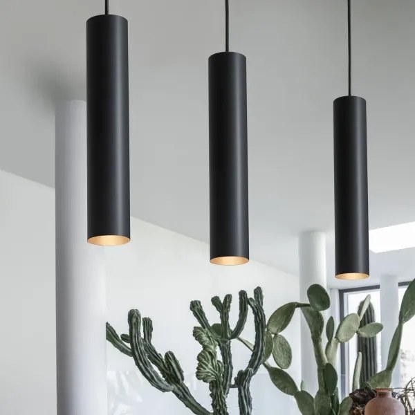 Ideal Lux - LED Lustr na lanku LOOK 1xGU10/7W/230V CRI 90 pr. 6 cm černá