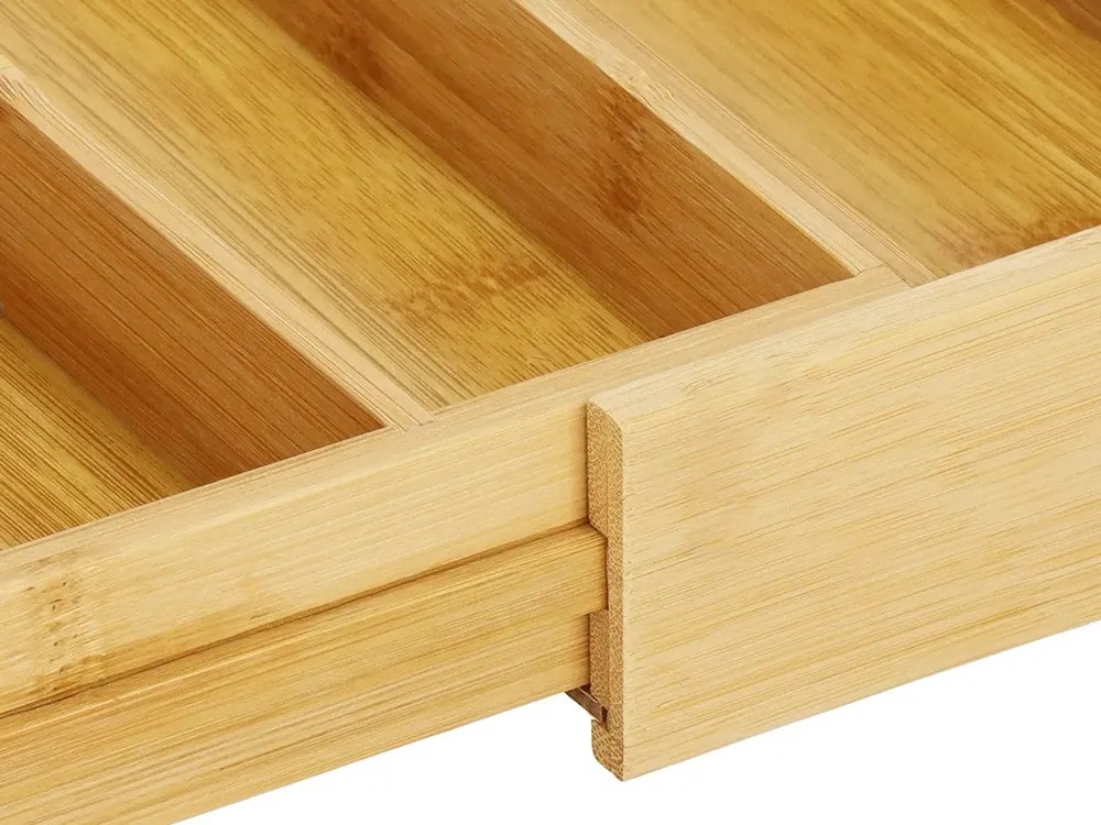 VERK GROUP Organizér do šuplíku, příborník, bambusový, nastavitelný 27-39 x 37 hloubka
