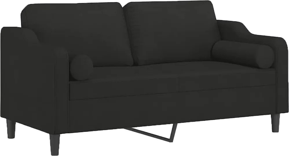 2místná pohovka s polštáři černá 140 cm textil 3200849