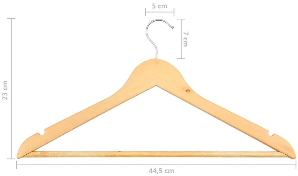 vidaXL Marketos 100 ks šatních ramínek protiskluzové tvrdé dřevo