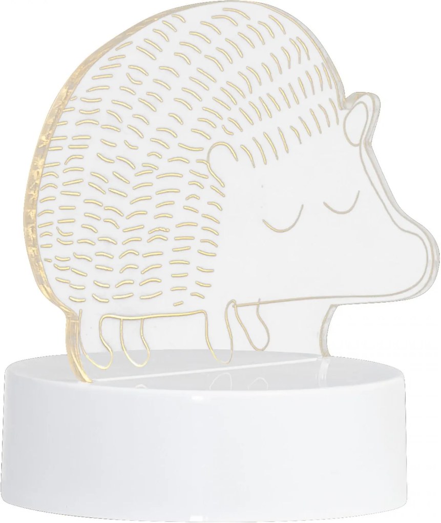 Bloomingville Dětská usínací lampička - Magic Hedgehog, bílá barva, čirá barva, plast