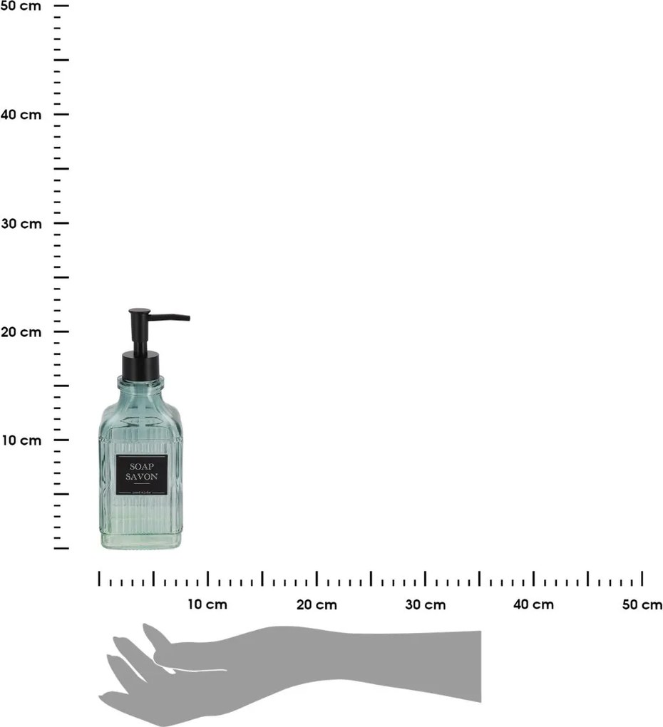 Dávkovač mýdla Savon, modrá/s černými prvky, 500 ml