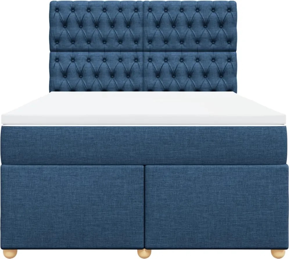 Box spring postel s matrací modrá 160x200 cm textil 3291344