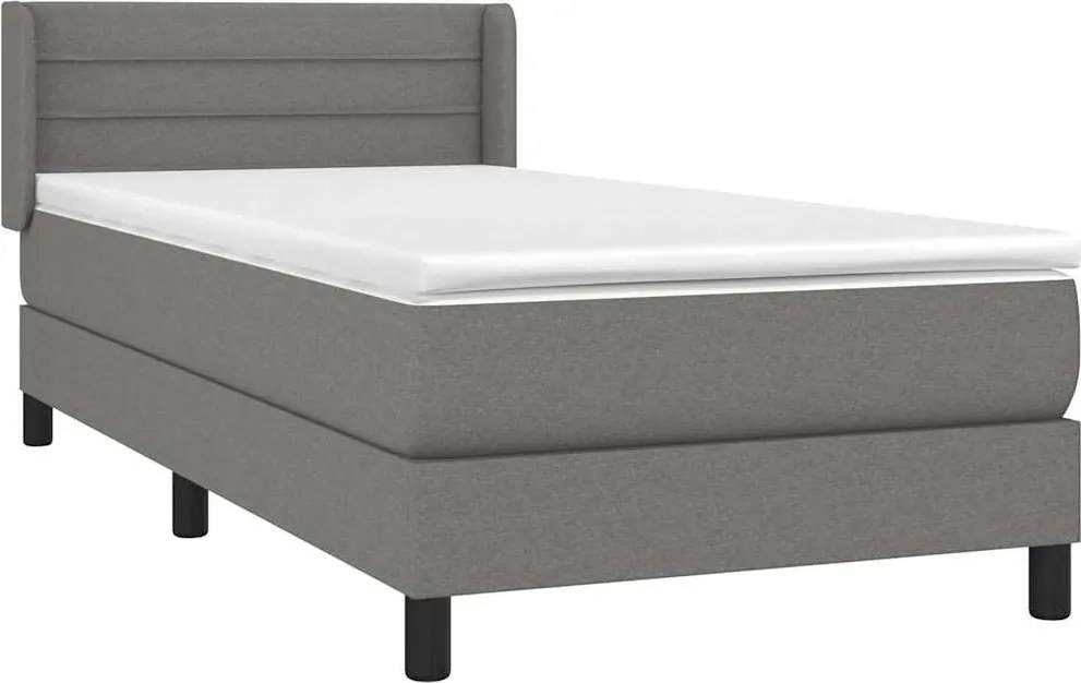 Box spring postel s matrací tmavě šedá 80 x 200 cm textil 3129746