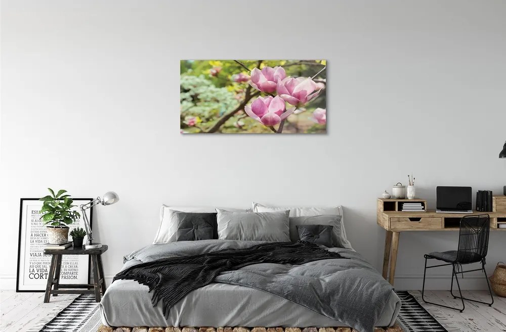 Obraz na skle magnolie strom 125x50 cm