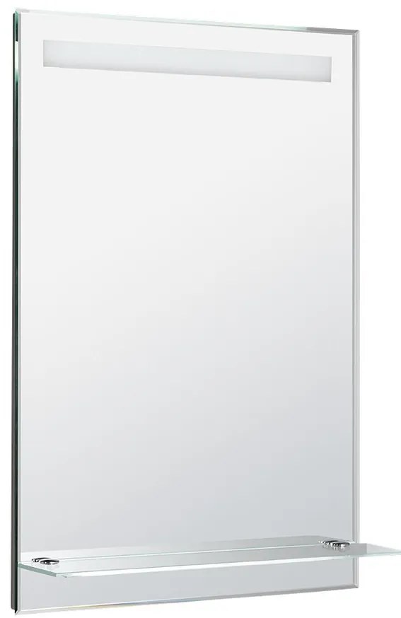 Aqualine Zrcadlo s LED osvětlením a policí 60x80cm, kolébkový vypínač ATH53